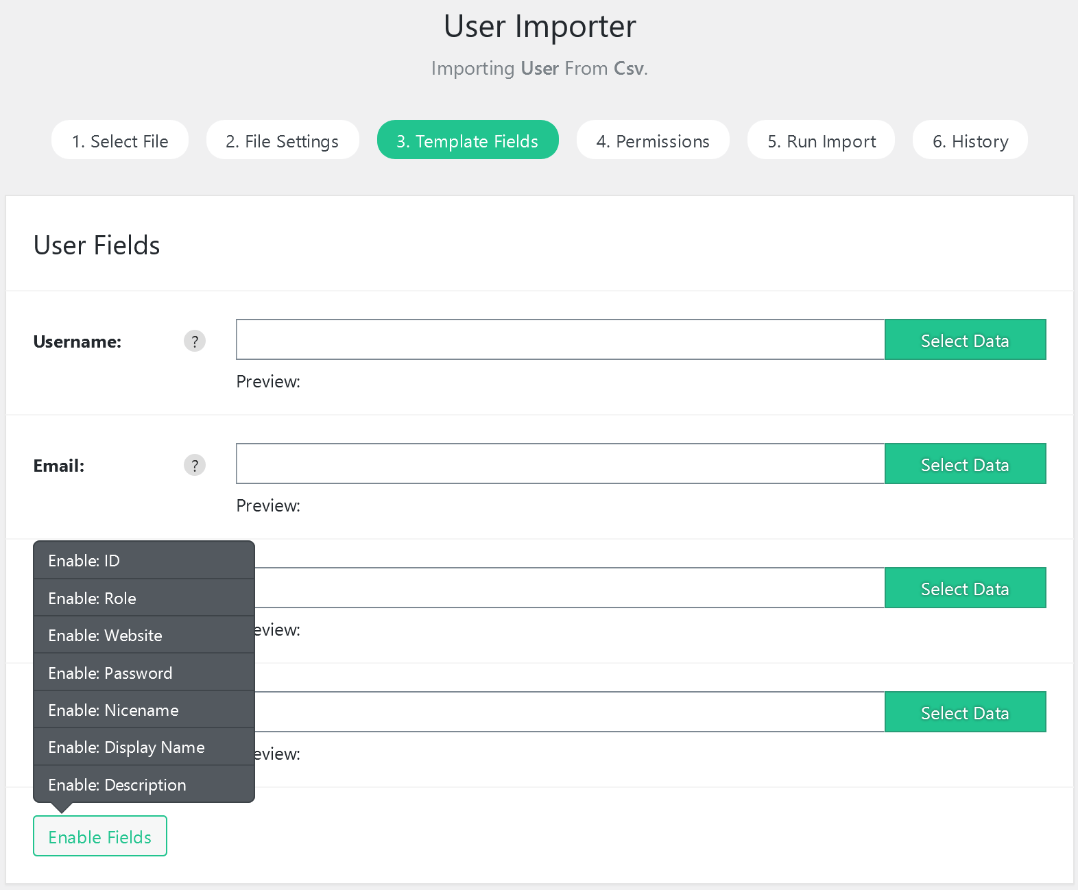WordPress User Importer Template - Import WP